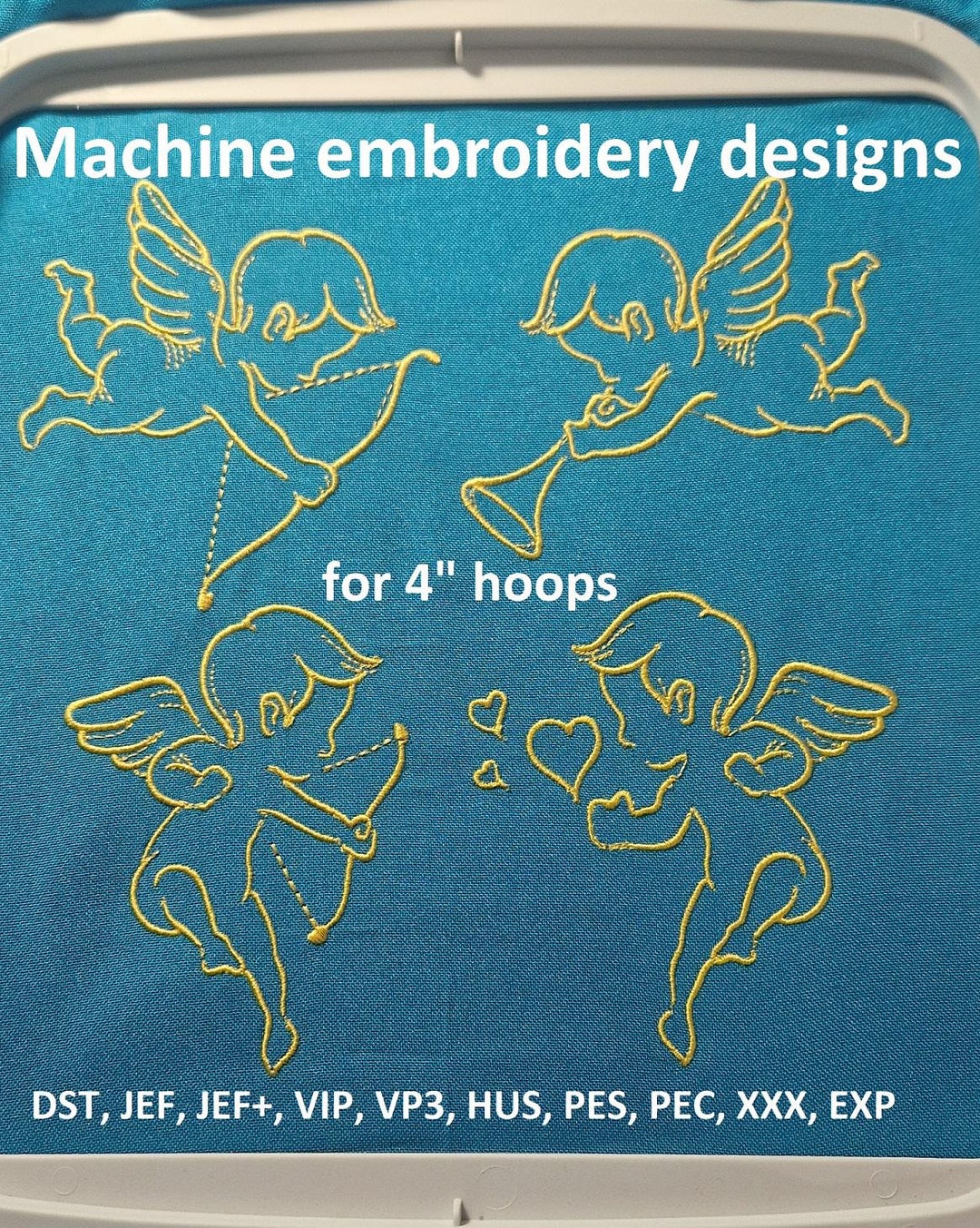 Baby Angel Embroidery Design Cute Little Angel With Wings Kid ...