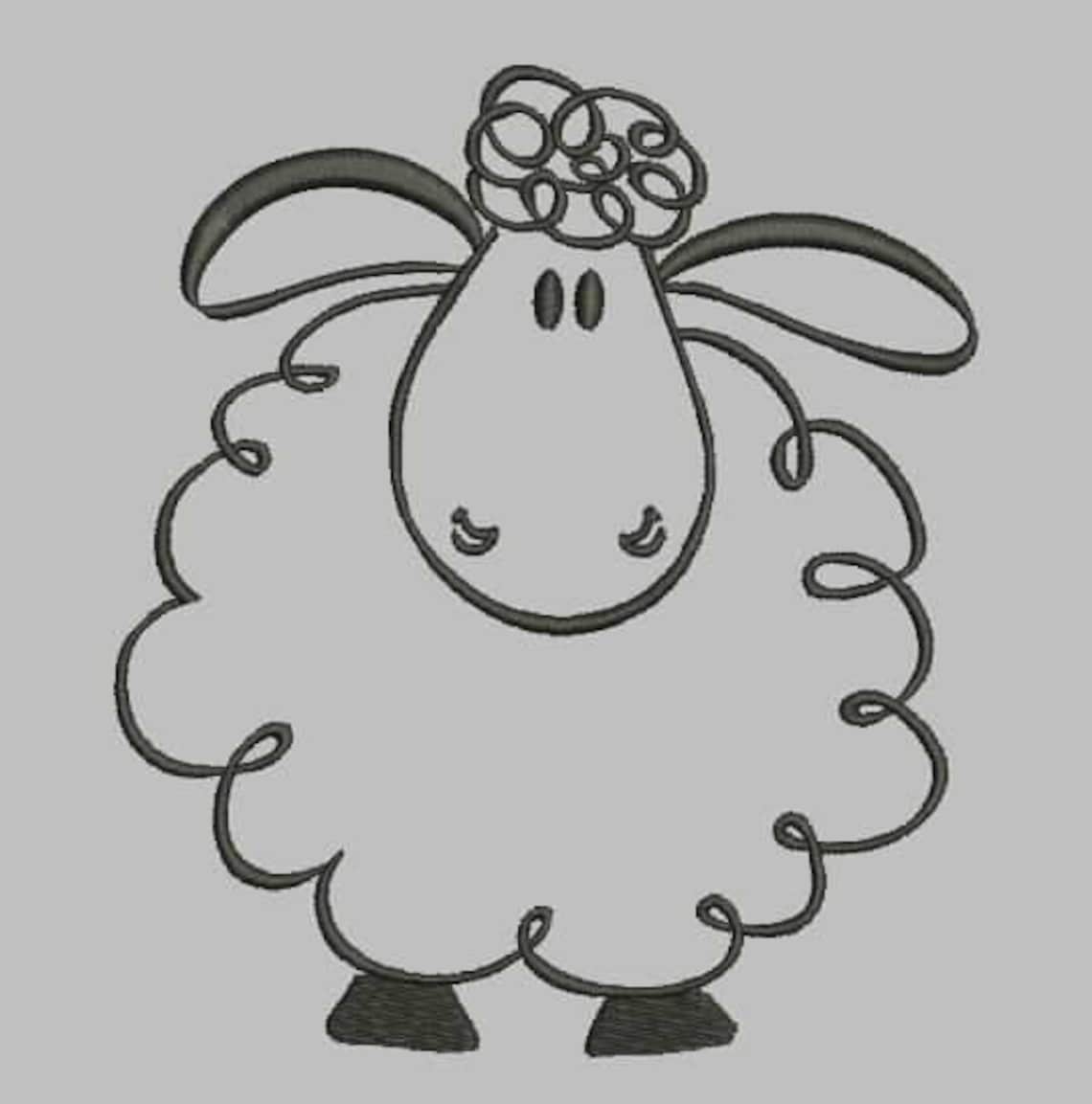 Sheep Machine Embroidery Design Lamb Embroidery Designs Mini - Etsy