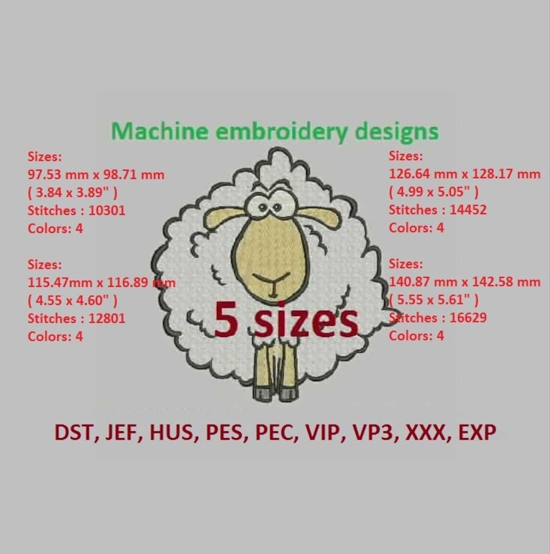 Sheep Embroidery Design Fill Stitch Sheep Cute Sheep Machine - Etsy