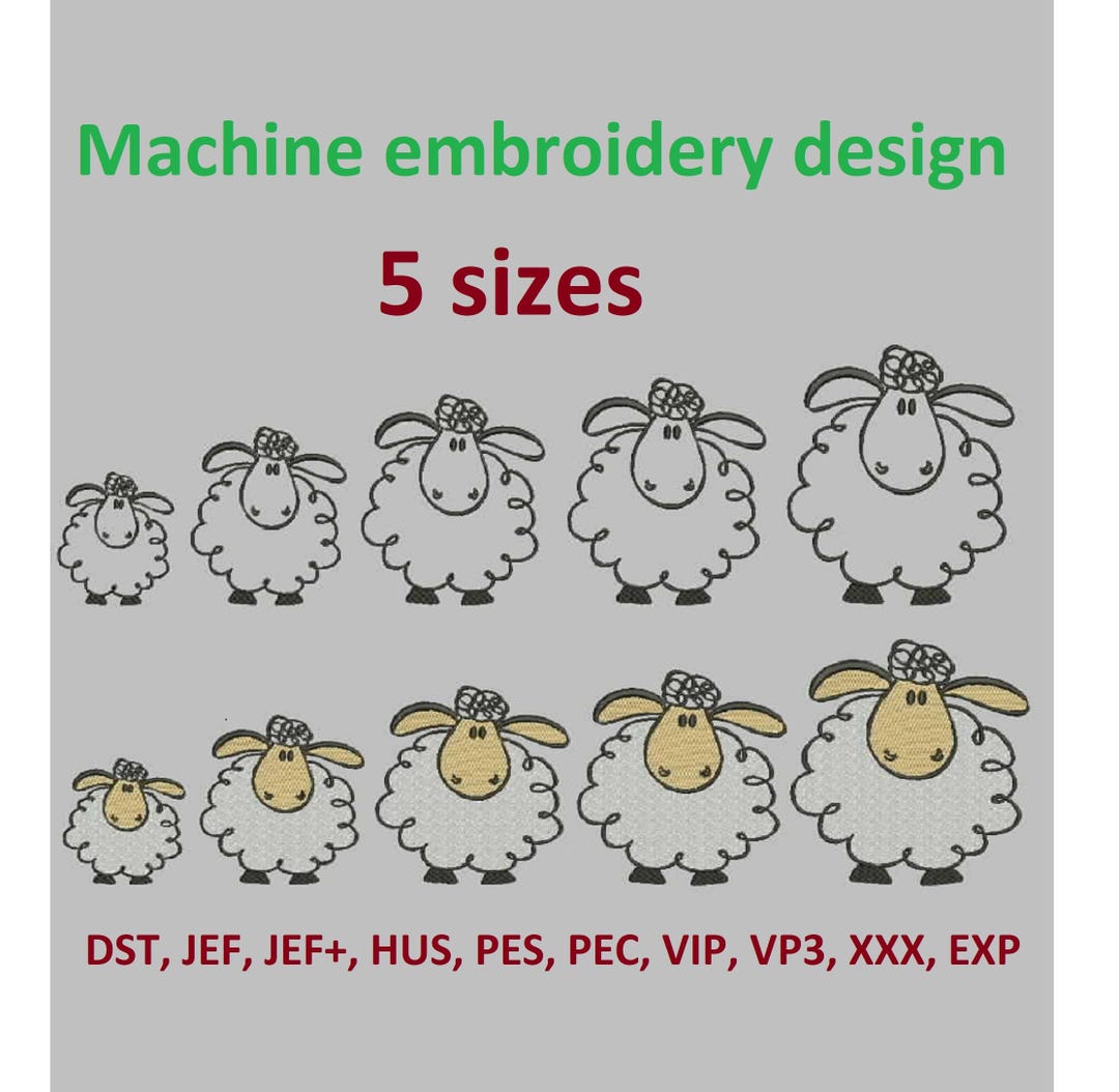 Sheep Machine Embroidery Design, Fill Stitch Sheep, Lamb Embroidery ...