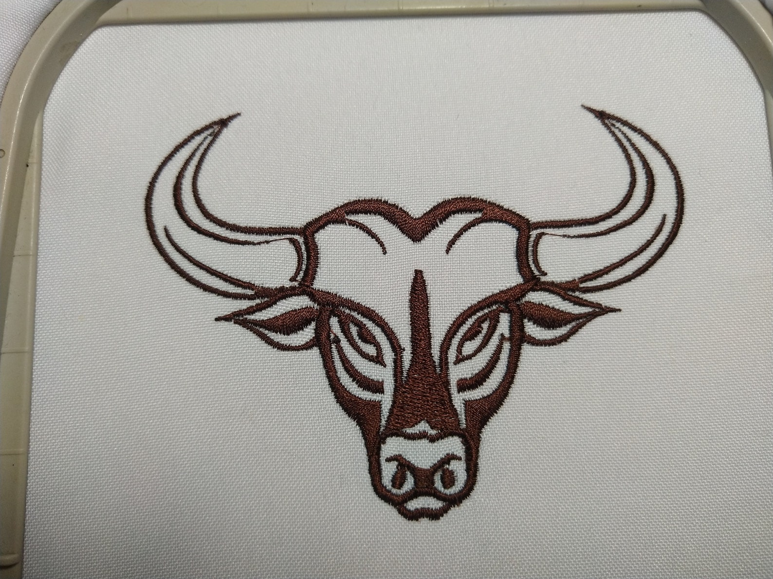 Spanish Bull Face Machine Design Embroidery Instantly Download | Etsy