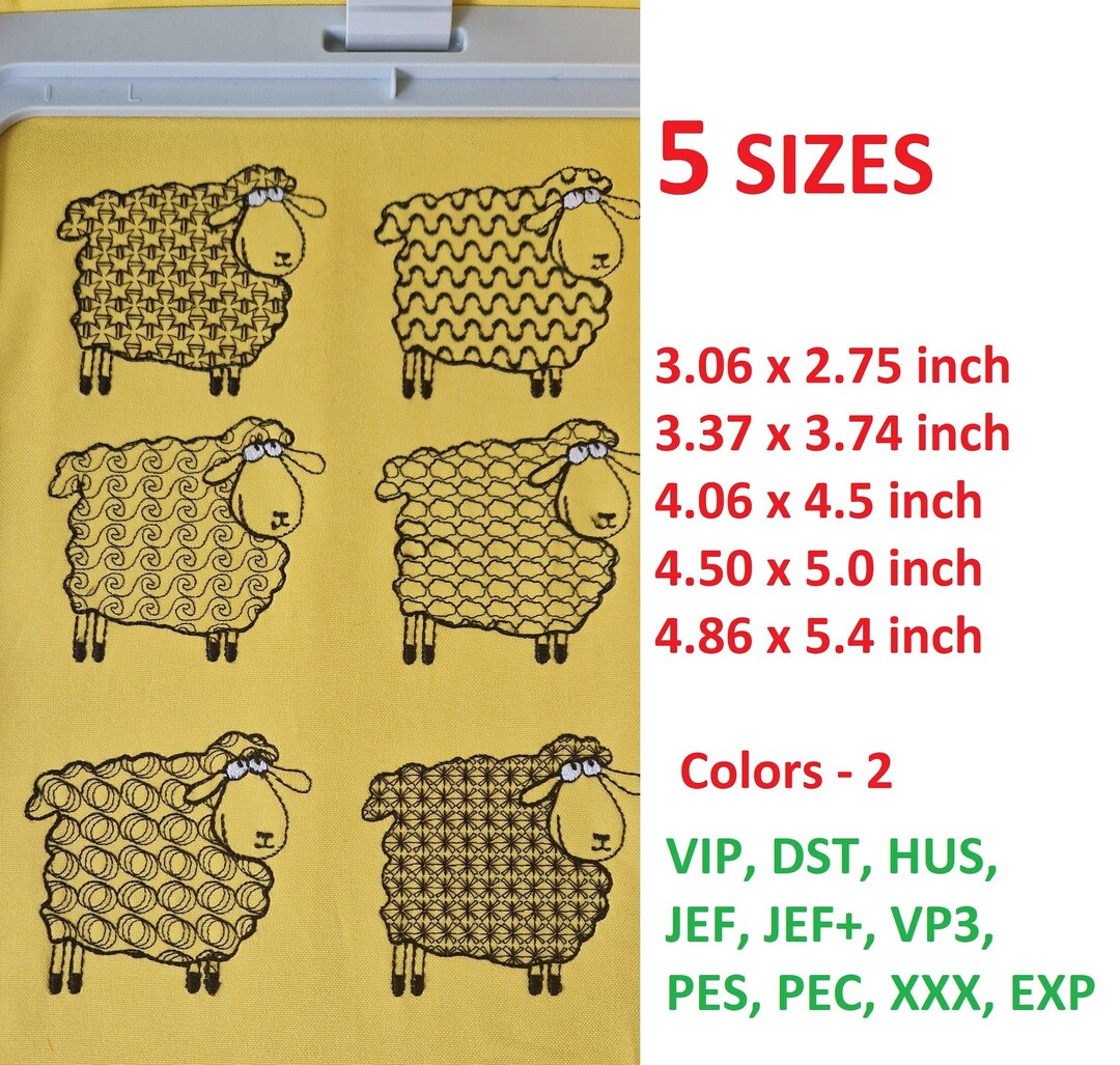 Sheep Machine Embroidery Design, Lamb Mini Sheep Small Instant Download ...