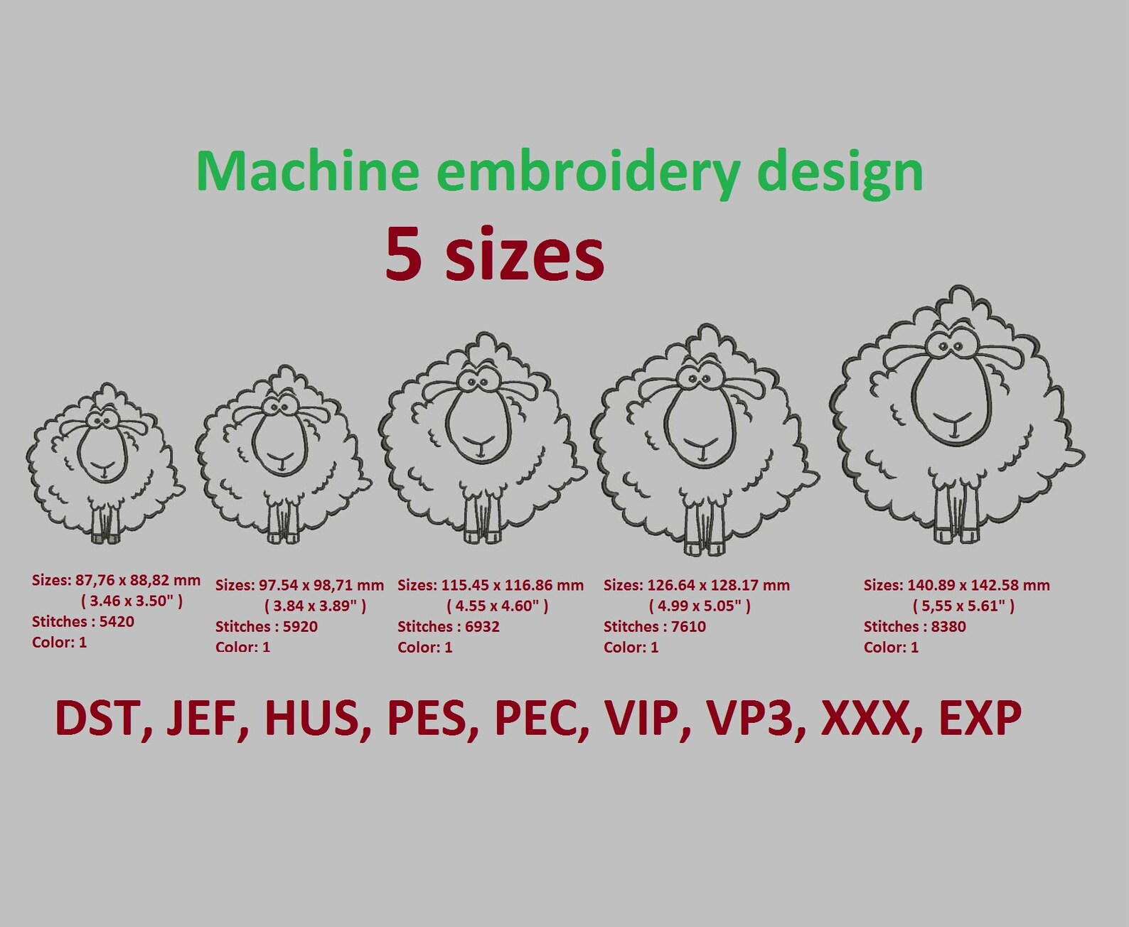 Sheep Machine Embroidery Design, Lamb Embroidery Designs, Mini Sheep ...