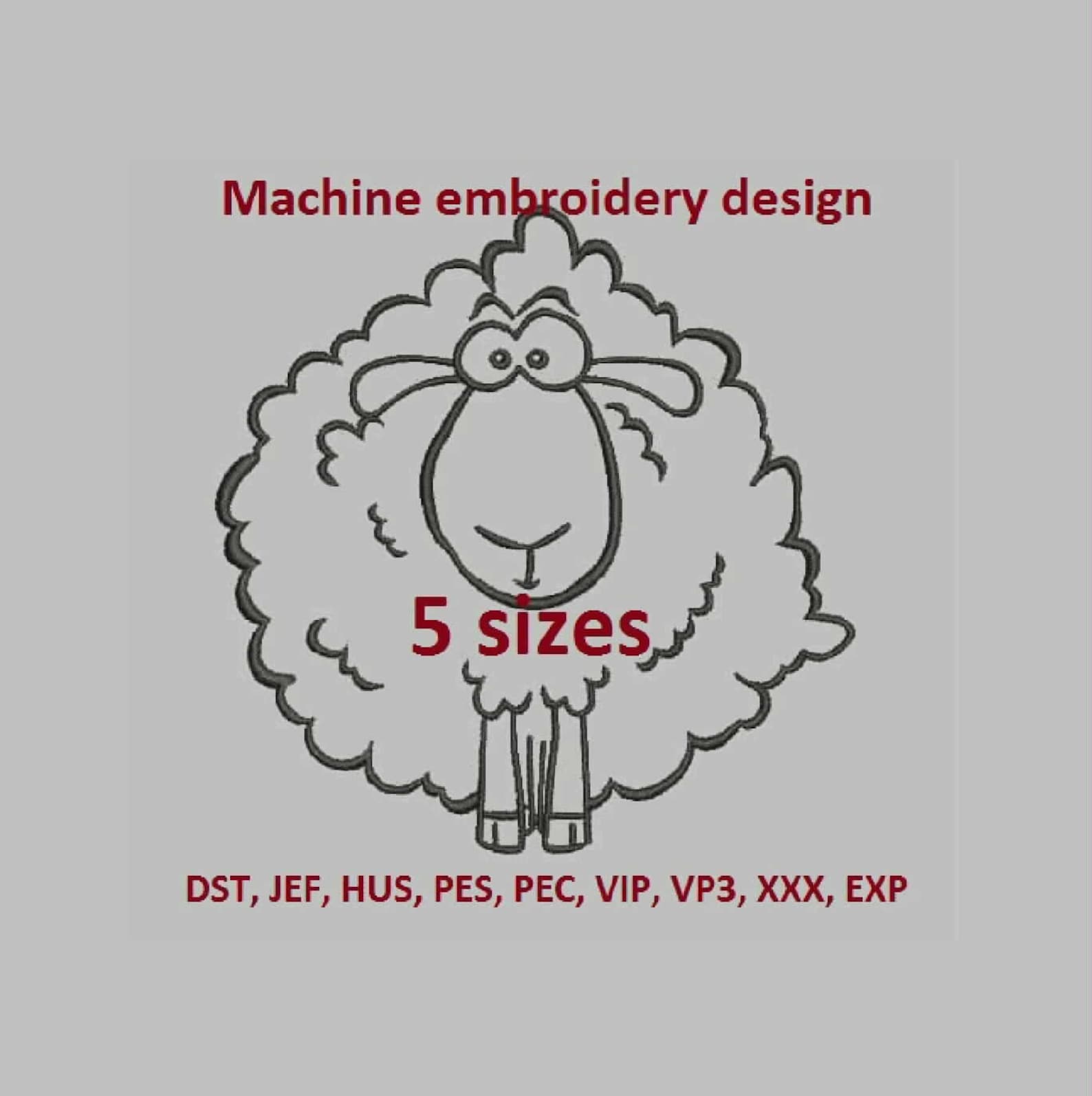 Sheep Machine Embroidery Design, Lamb Embroidery Designs, Mini Sheep ...