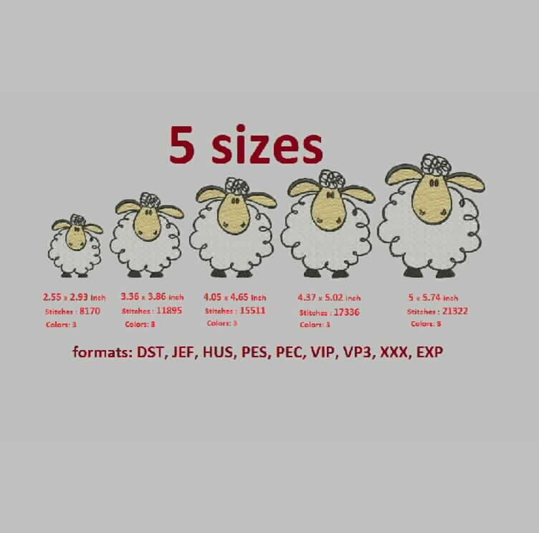 Sheep Embroidery Design, Fill Stitch Sheep, Cute Sheep Machine ...
