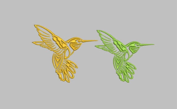 Colibri One Color Tropical Embroidery File Beautiful Bird | Etsy