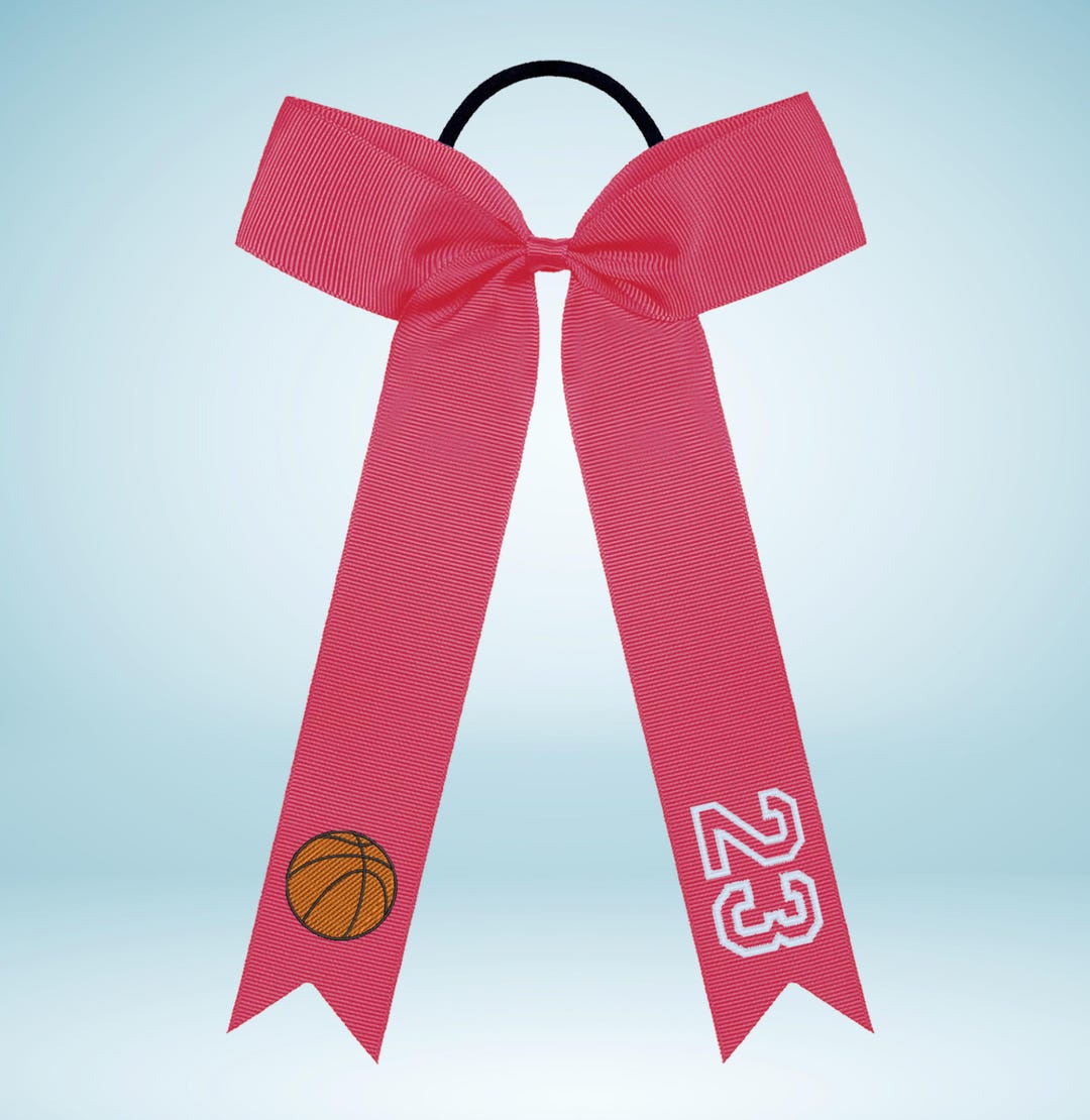 Embroidered Custom Basketball Bow, High School Varsity Sports Hair ...