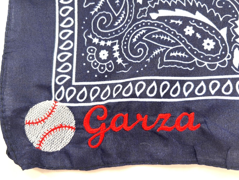 Baseball Embroidered Bandana, Baseball Team Accessory, Personalized ...