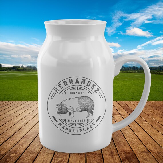 Rustic Coffee Mug // Farmhouse Milk Jug // Vintage Coffee - Etsy