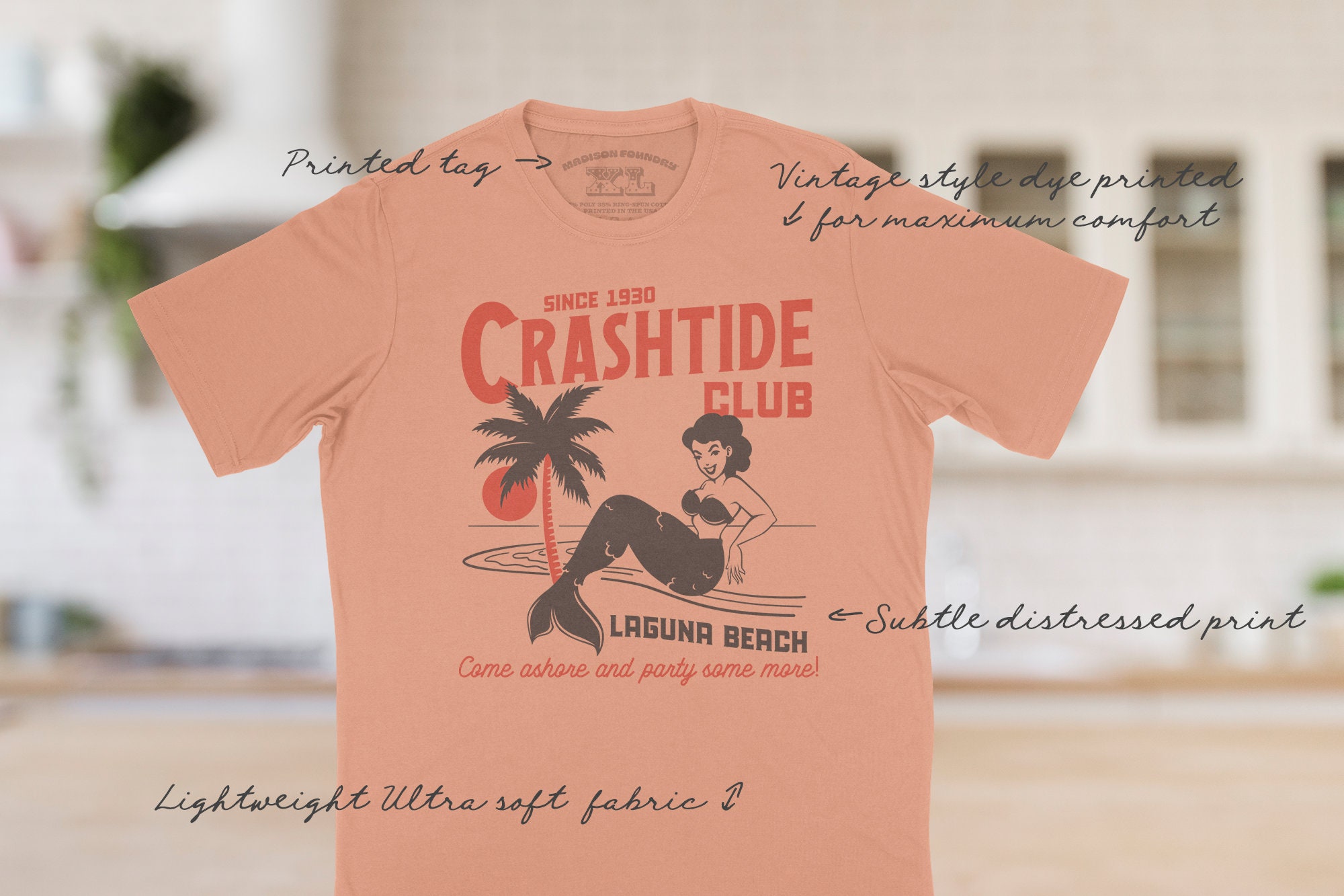 Mermaid Pin Up Girl T Shirt Beach Vacation Tee Retro Etsy