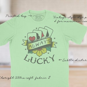 Always Lucky Tattoo T Shirt, Playing Cards Tee, American Traditional ...