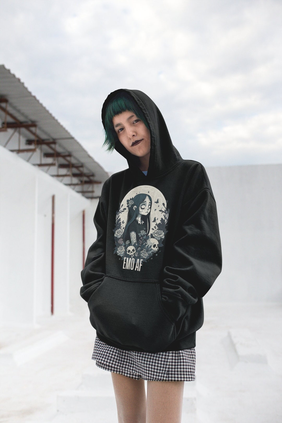 Emo AF Hoodie , Halloween Hooded Sweatshirt , Angsty Goth Top ...