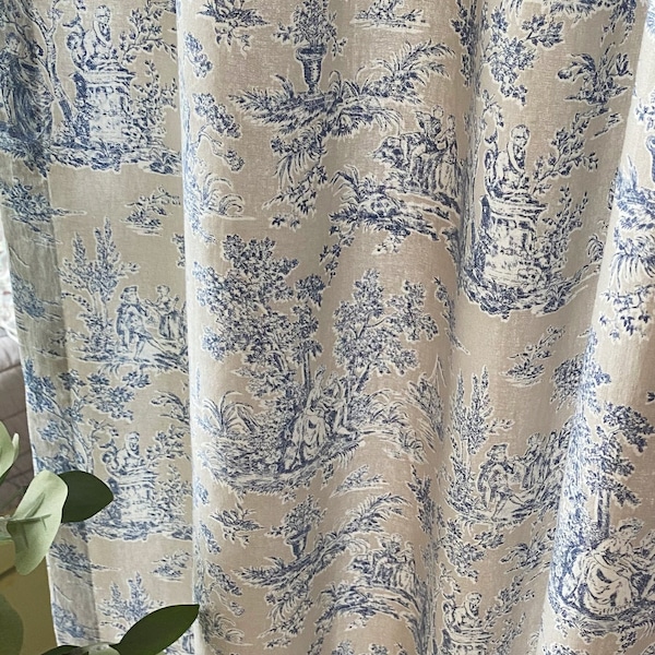 French Toile Drapes Curtains - Etsy