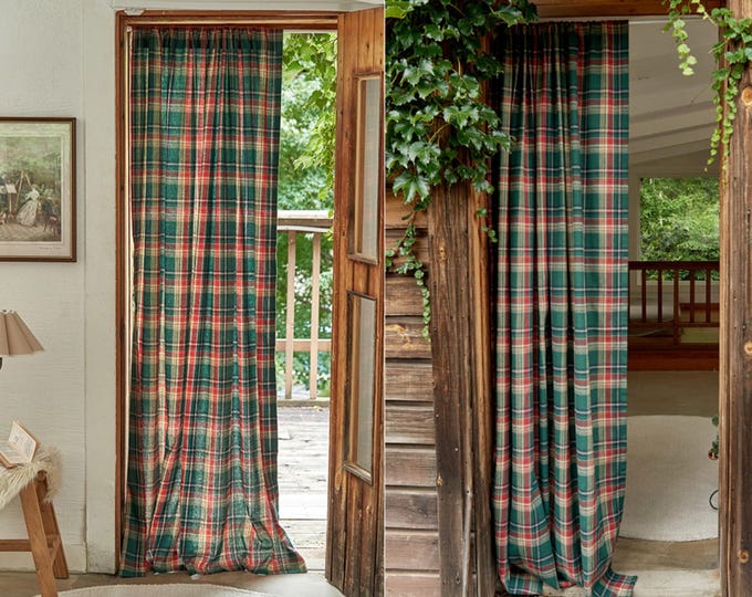 Sage Green Plaid Curtain Panel - Simple Plaid by Leannefriedberg ...