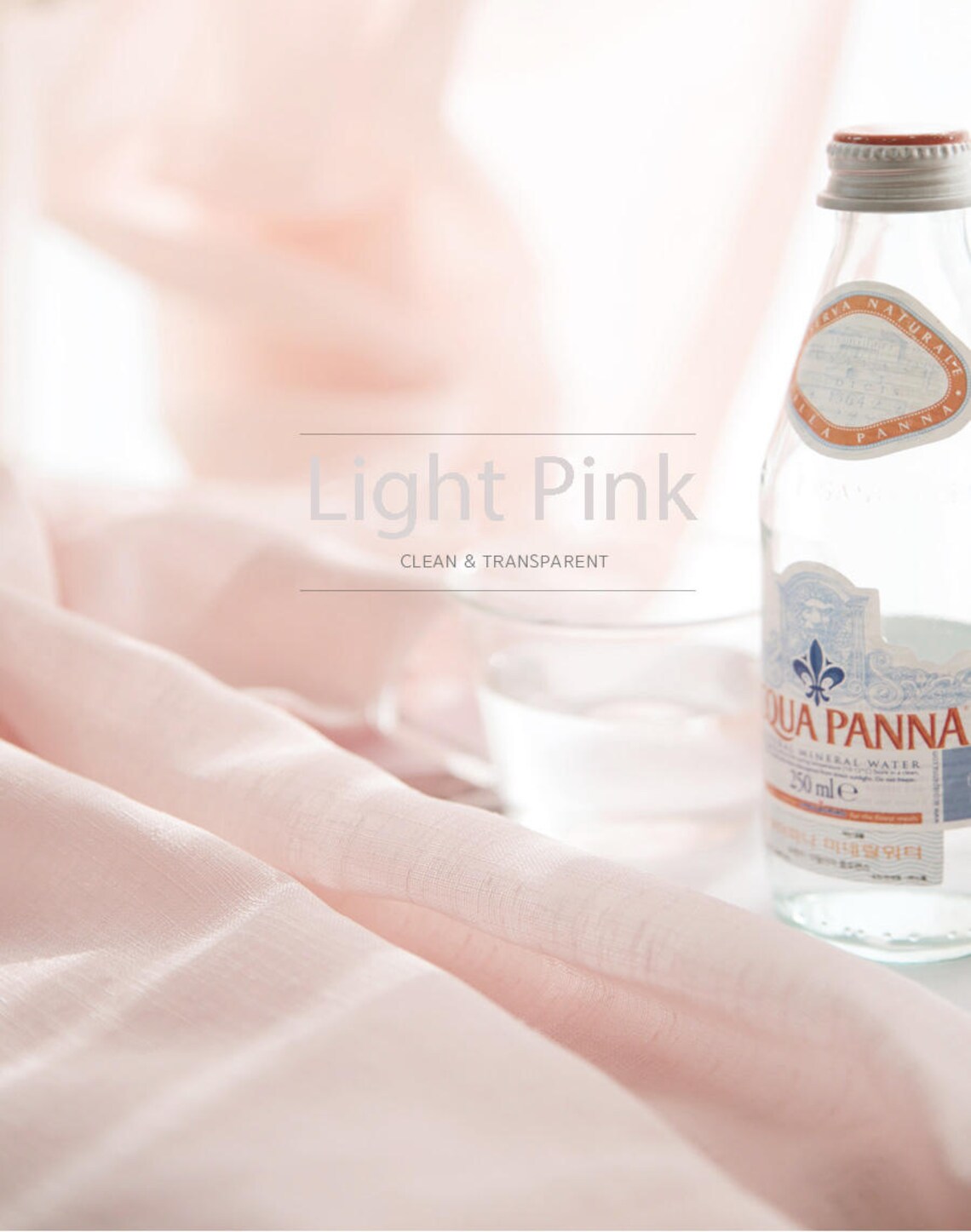 Light Pink Linen Look Sheer Curtains, Voile Drapery Curtains, Window ...