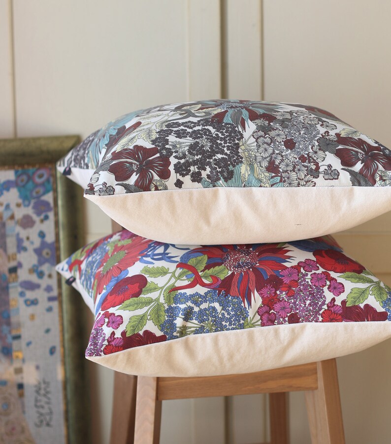 Retro Vintage Style Floral Throw Pillow Cover Ivory Mint - Etsy