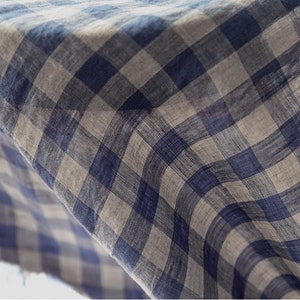 Blue Gingham Checkered Curtains Farmhouse Buffalo Check Plaid Custom ...