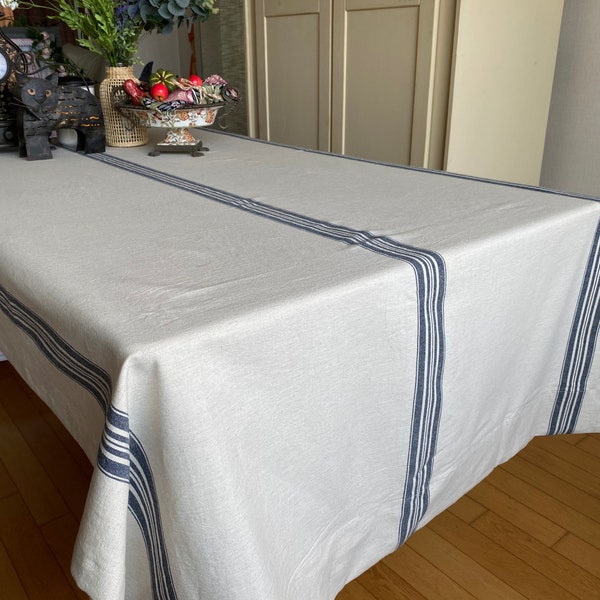 Blue Stripe Tablecloth - Etsy