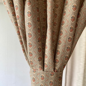 Cute Floral Pattern Linen Curtains French Retro Vintage Vibe Curtain ...