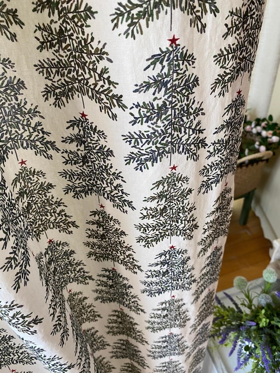 Tree Print Curtains 3D Christmas Tree Pattern 1395 Curtains Drapes