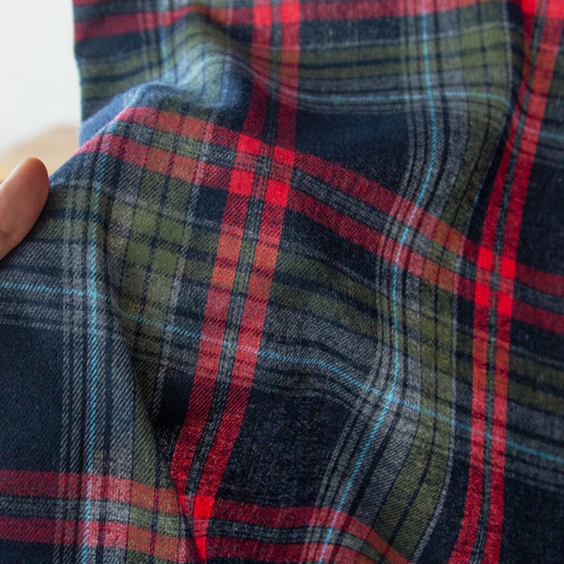 Red Green Plaid Curtain - Etsy