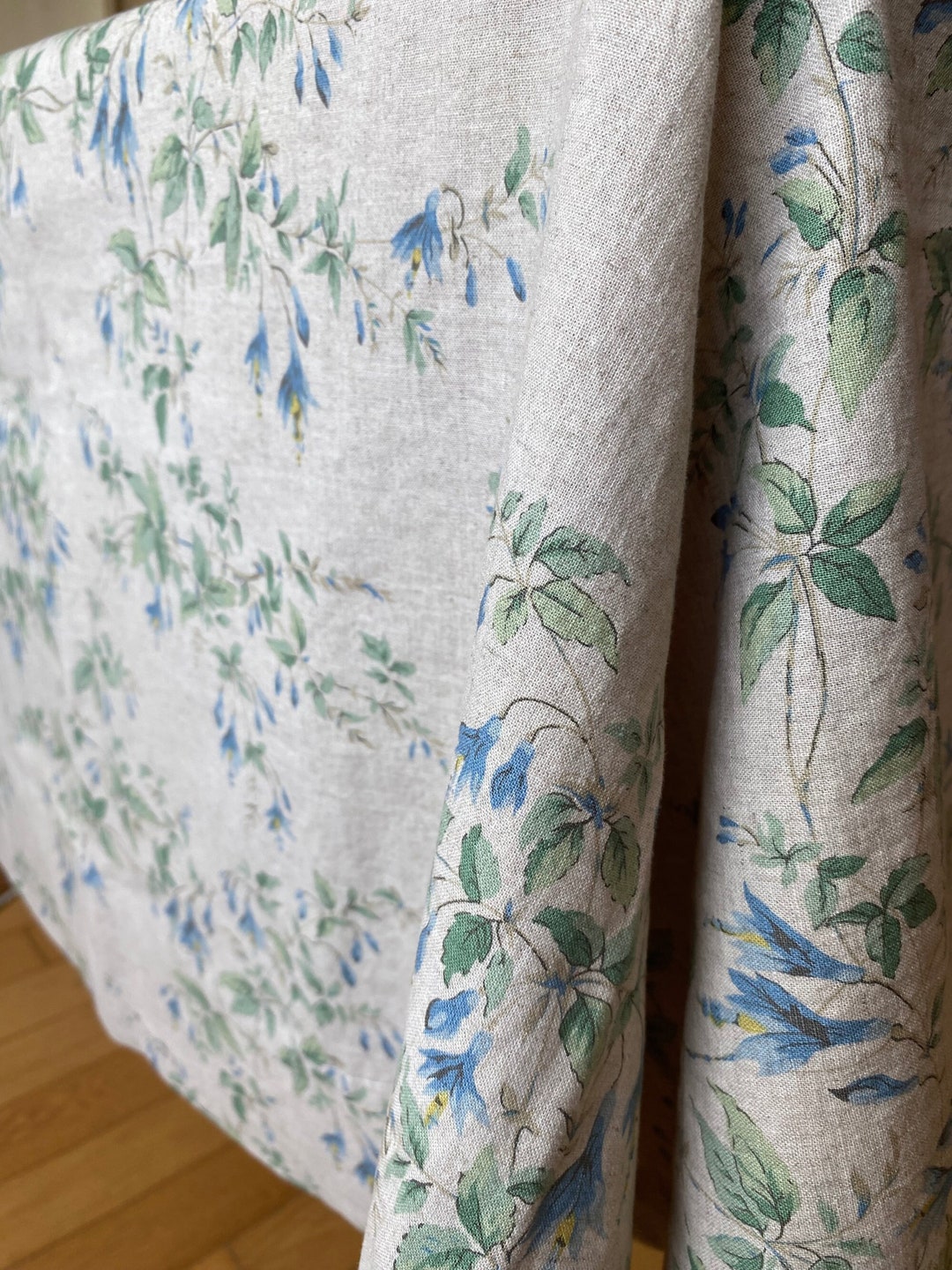 Tablecloth French Country Floral Washed Linen Shabby Chic Floral ...