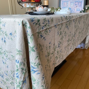 Tablecloth French Country Floral Washed Linen Shabby Chic Floral ...