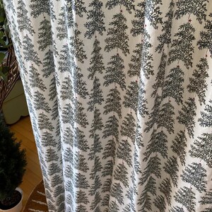 Christmas Tree Pattern Linen Curtains French Country Drapes Softened ...