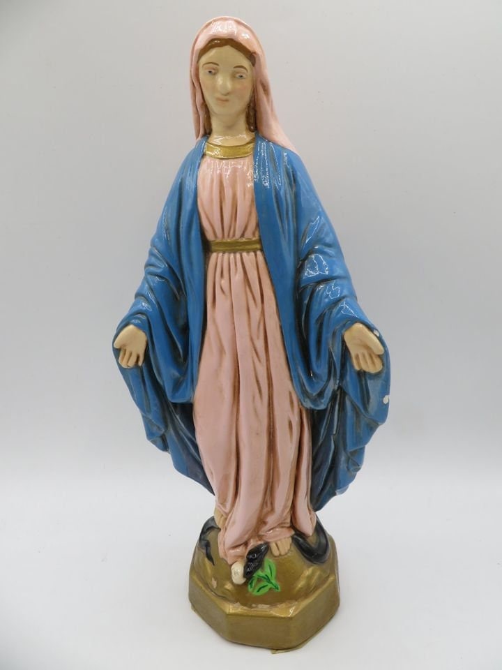 Our Lady of Grace Virgin Mary Standing on Snake/devil Serpent Resin ...