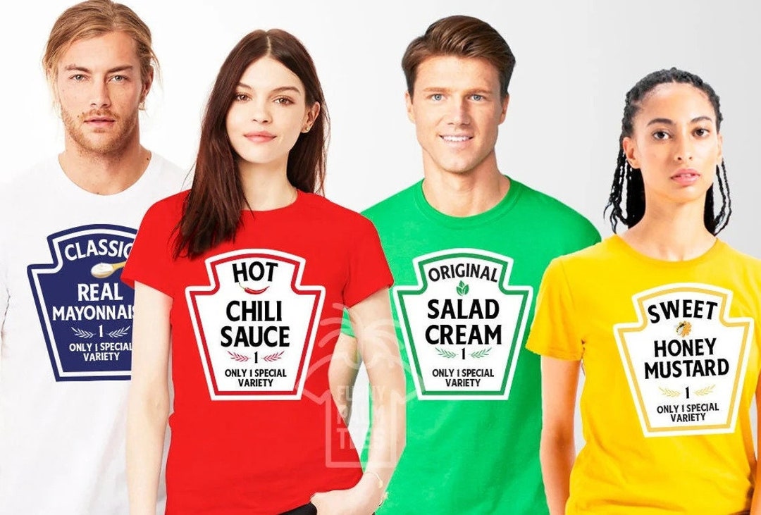 Group Condiment Shirts,halloween Couple Costume,halloween Condiment ...