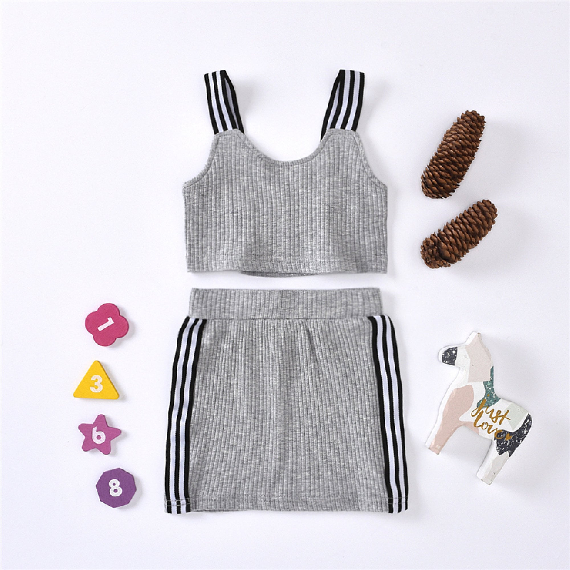 Girls Skirt and Top Set Girls Clothing Set Kids Sporty Clothes Set ...