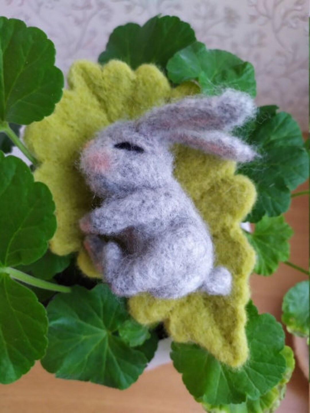 Felted Animal, Needle Felted Bunny, Sleeping Hare, Handmade Baby Rabbit ...