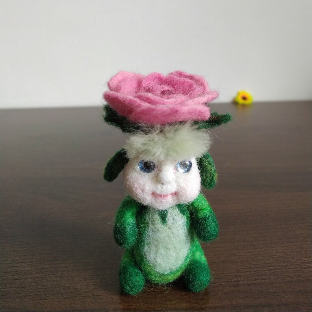 Needle Felted Wool Rose Figurine: Movable Arms & Legs - Etsy