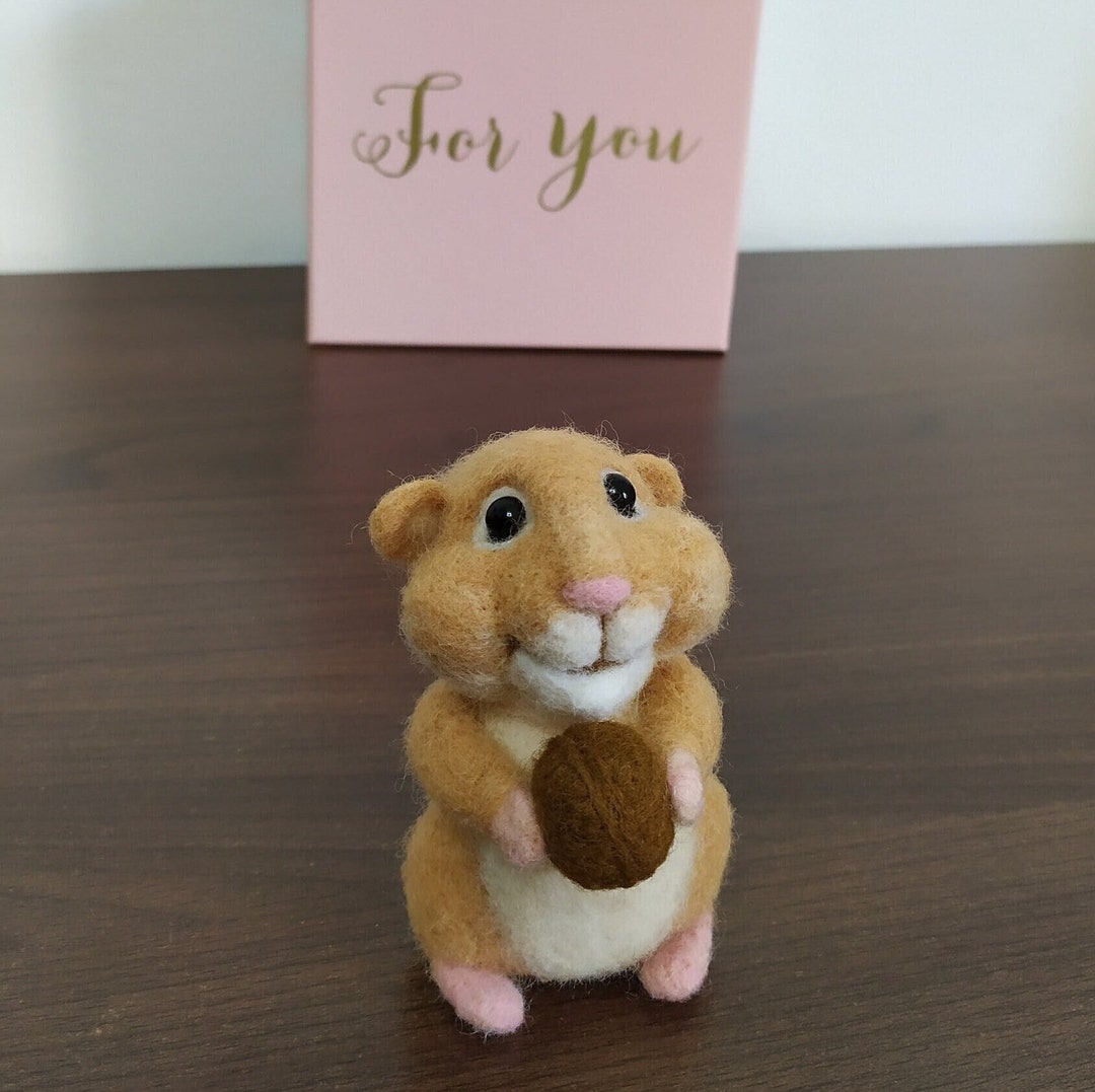 Needle Felted Hamster, Felted Animal, Hamster Figurine, Hamster With ...