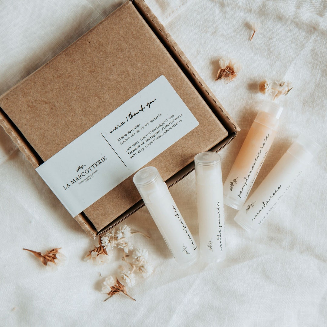 Lip Balm Set | Natural Bees Wax Lip Balms Kit - Hostess Gift Box Mom ...
