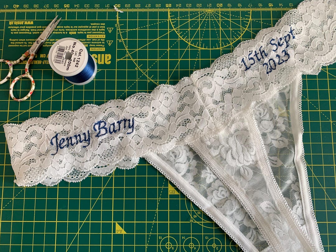 String mariée cadeau personnalisé avec deux côtés du texte - lingerie ...