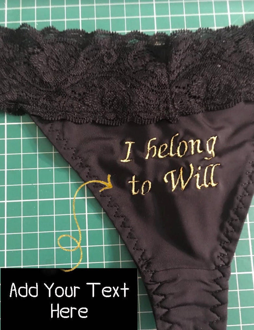 Personalised Thong - Add Your Own Text - Custom Thong - Wedding ...