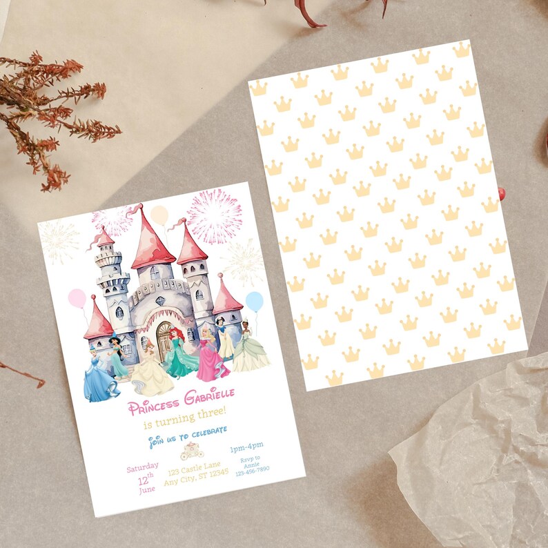 Princess Birthday Invitation | Princess Castle Party | Princess Theme ...