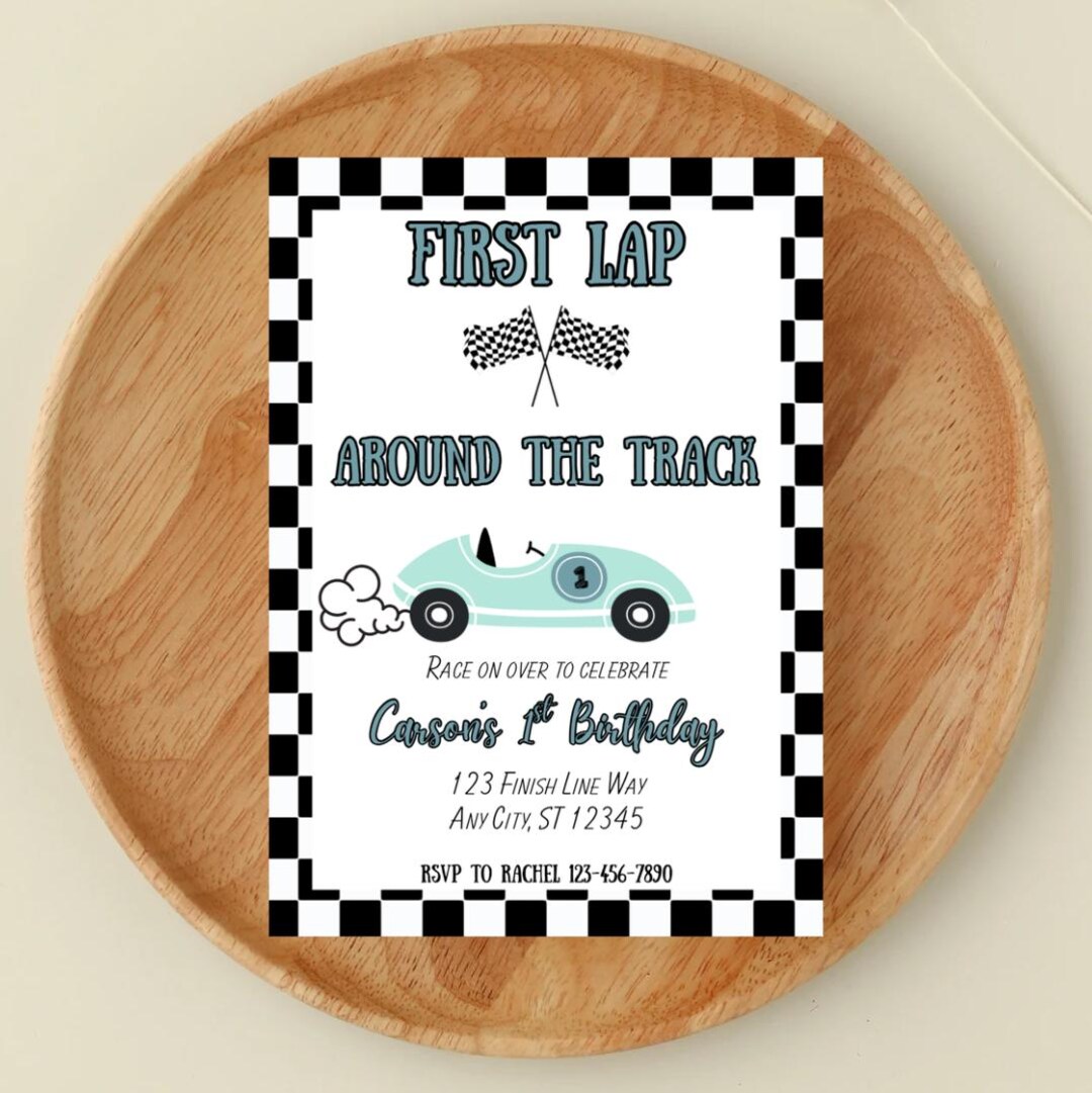 First Lap Around the Track | Racing Birthday Party | Race Car | Digital ...
