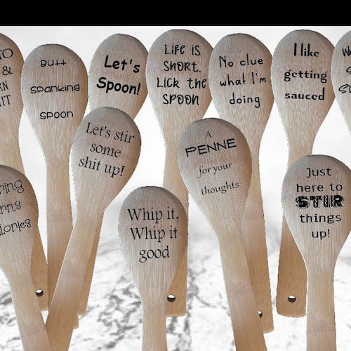 Funny Wood Spoons Engraved With Messages Individual or a Set - Etsy