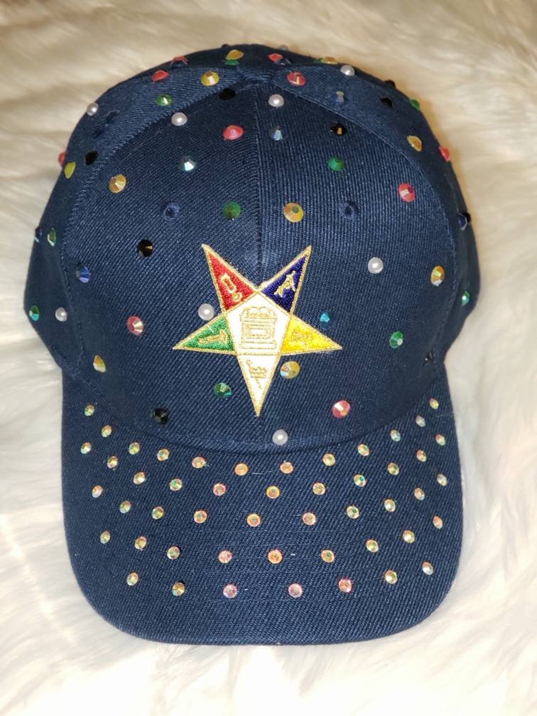 Order of Eastern Star Blue Bling Cap - Etsy