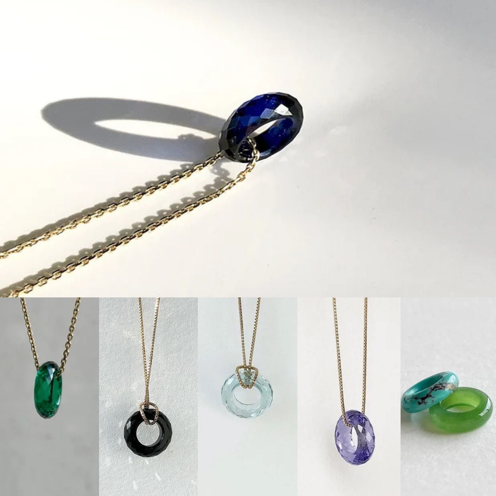 Nephrite Donut Pendant Necklace Jade Pendant Necklace 10 Mm Nephrite ...