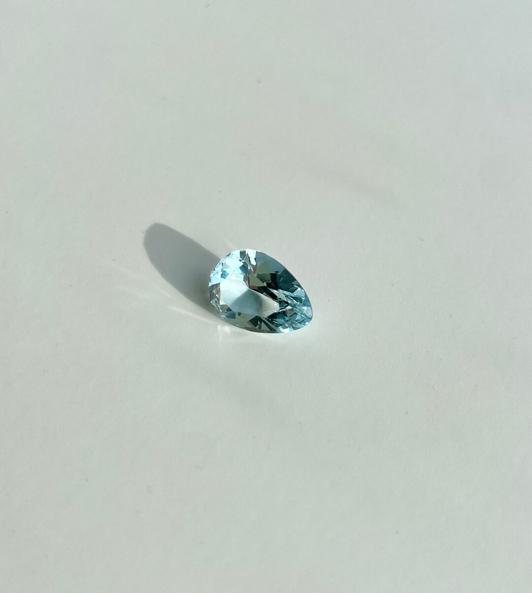 Aquamarine 14x10 Mm 4.85 Ct Classic Pear Shape Diamond Cut Handmade Cut ...
