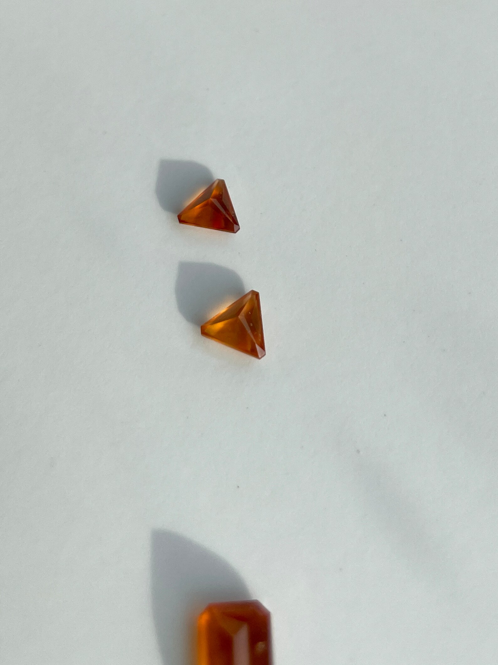 Unique Orange Garnet Set Triangle Garnet 075 Ct Baguette - Etsy