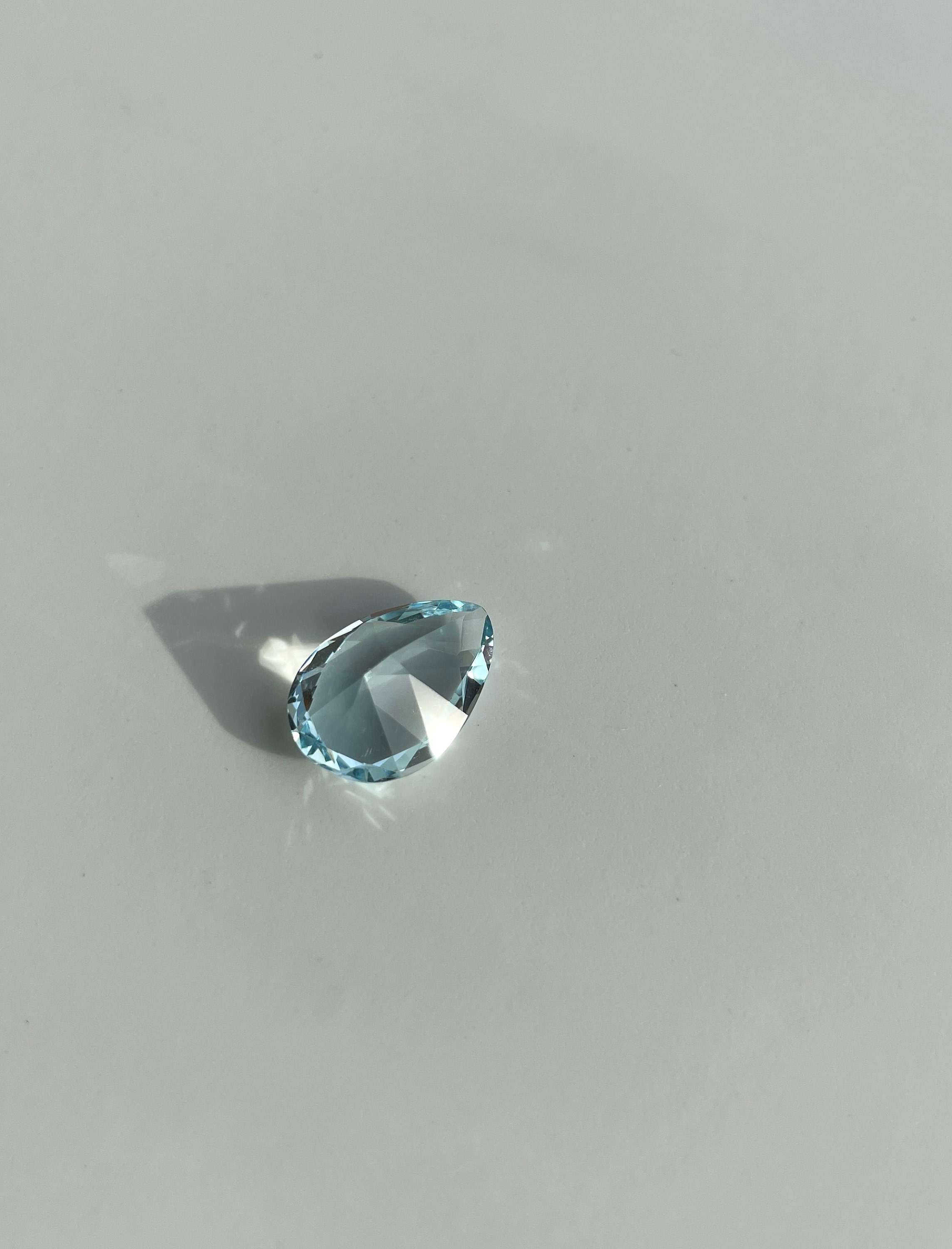 Aquamarine 14x10 Mm 4.85 Ct Classic Pear Shape Diamond Cut Handmade Cut ...