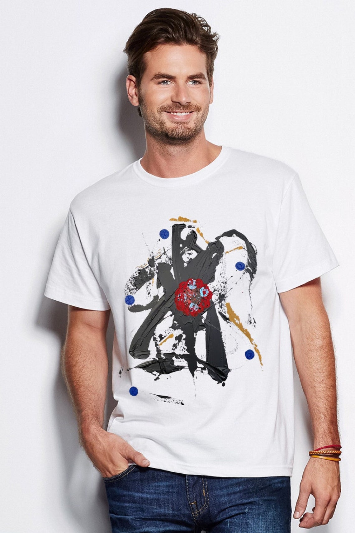 Modern Abstract T-shirt Design T-shirt Atom Acrylic Painting | Etsy