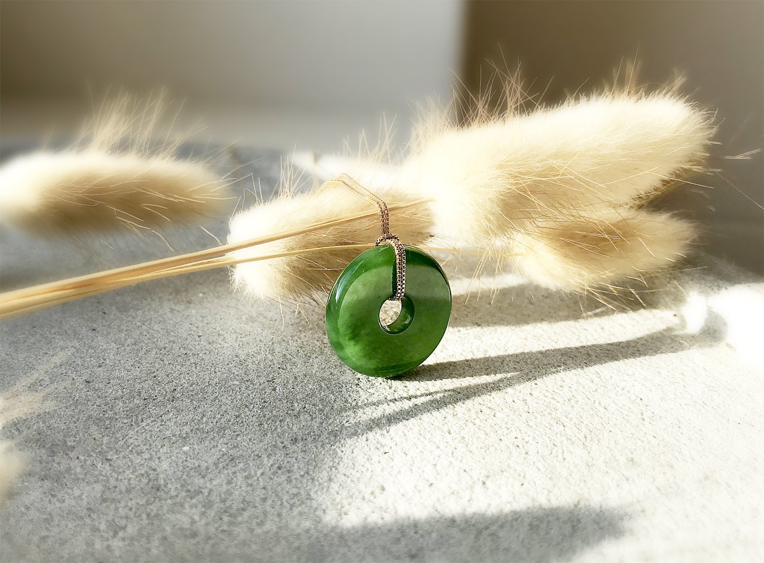 Nephrite Donut Pendant Necklace Jade Pendant Necklace 10 Mm Nephrite ...