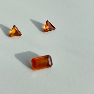 Unique Orange Garnet Set Triangle Garnet 075 Ct Baguette - Etsy