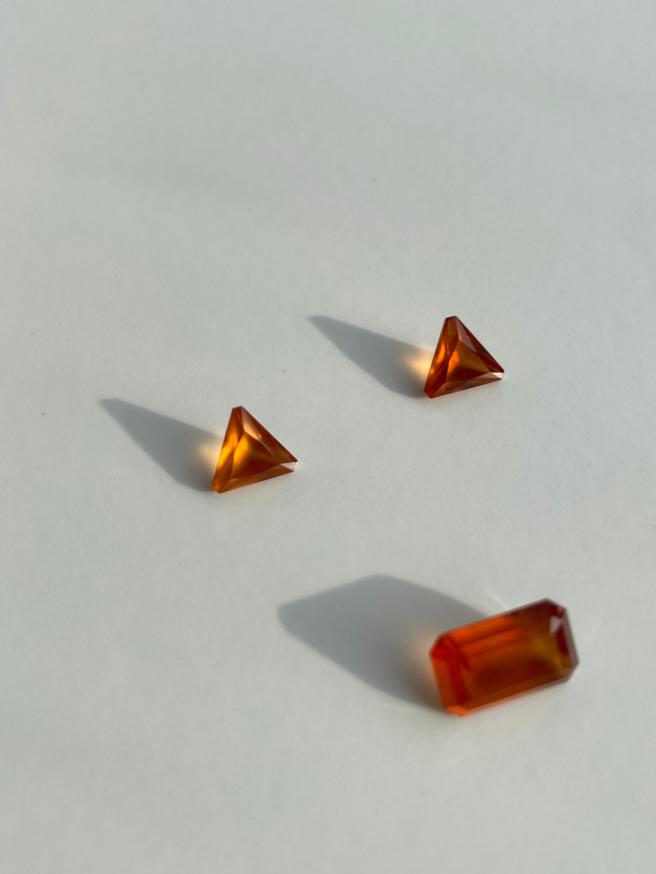 Unique Orange Garnet Set Triangle Garnet 075 Ct Baguette - Etsy