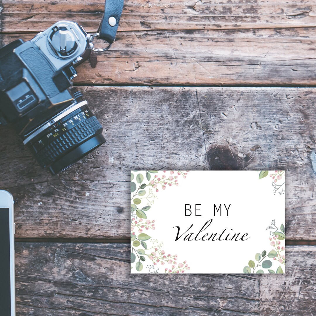 Valentines Day Card. 4x6in Printable File. Digital Download. Flowers ...